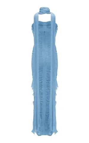 MARMAR HALIM Ruched-sash Gown