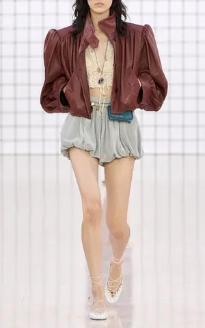 Chloé Lace-trimmed Silk Habotai Crop Top