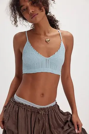 Free People Heirloom Seamless Bralette Dream Blue