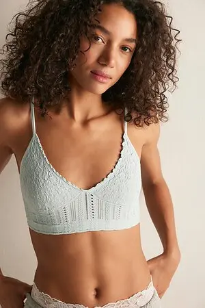 Free People Heirloom Seamless Bralette Pastel Blue