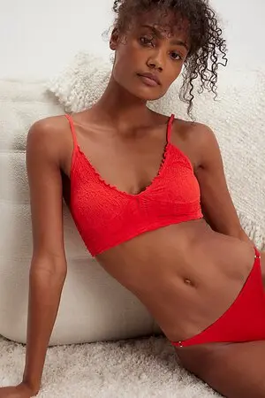 Free People Heirloom Seamless Bralette Poppy Red