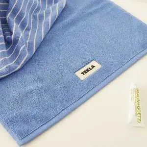 TEKLA Organic Terry Bath Mat - Clear Blue
