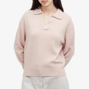 DUNST Collared Baby Alpaca Sweater - Soft Pink
