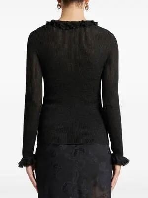 Etro Metallic Ruffled Jumper