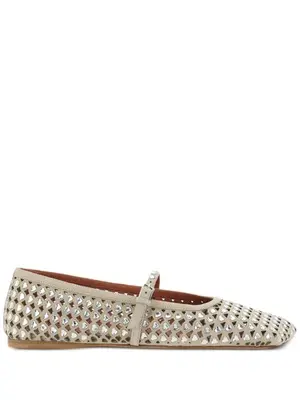 Amina Muaddi Studded Flats For Women