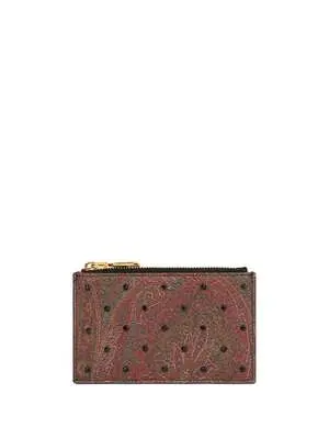 Etro Rhinestone Paisley Cardholder - Brown