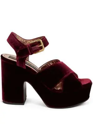 Etro 100mm Velvet Platform Sandals