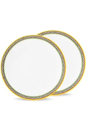 Dolce & Gabbana Carretto Siciliano-trim Dessert Plates - White