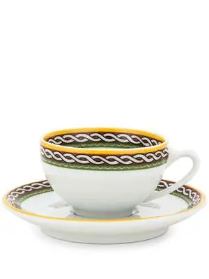 Dolce & Gabbana Carretto Sicilian-trim Espresso Cups - White