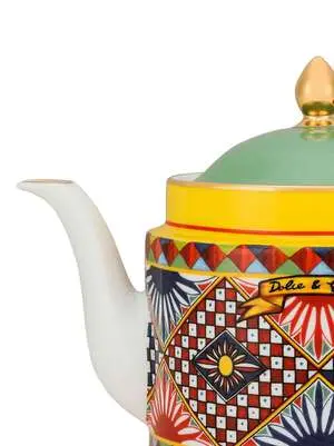 Dolce & Gabbana Carretto Siciliano-print Teapot - White