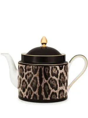 Dolce & Gabbana Leopard-print Teapot - Brown