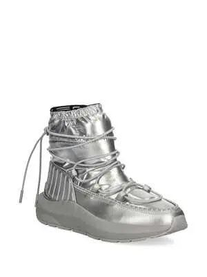 EA7 Logo-print Quilted Snow Boots - Silver