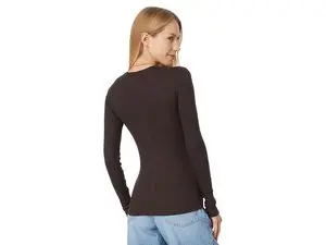 Madewell Modal Rib Long Sleeve Crew Neck - Brown