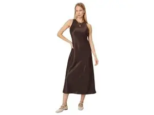Madewell Ameera Drapey Satin Dress - Brown | Editorialist