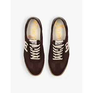 Sam Edelman Ivey Leather And Suede Low-top Trainers - Brown/oth