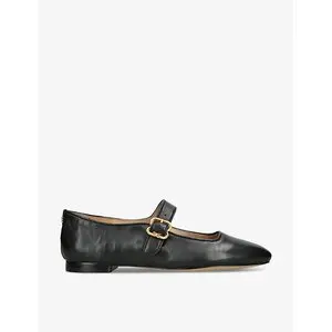 Sam Edelman Square-toe Leather Ballet Flats - Black