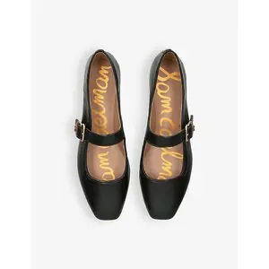 Sam Edelman Square-toe Leather Ballet Flats - Black