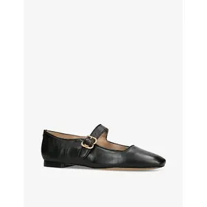 Sam Edelman Square-toe Leather Ballet Flats - Black