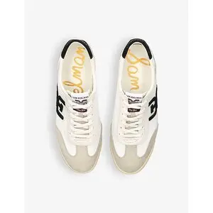 Sam Edelman Ivey Leather And Suede Low-top Trainers - White