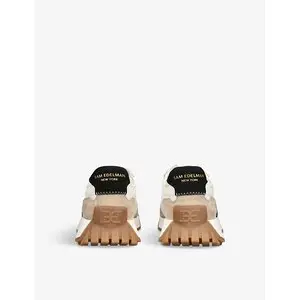 Sam Edelman Langley Suede And Mesh Low-top Trainers - Beige Comb
