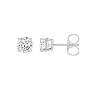 LUVMYJEWELRY 1.25 Ct Tw Lab Grown Round Diamond Stud Earrings 14k Gold - 14k White Gold