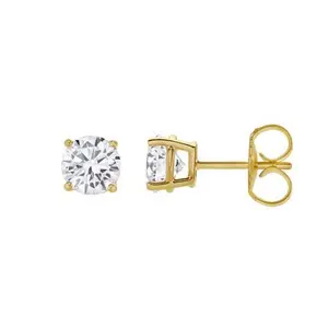 LUVMYJEWELRY 1.25 Ct Tw Lab Grown Round Diamond Stud Earrings 14k Gold - 14k Yellow Gold