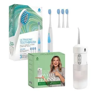 PURSONIC Portable Sonic Toothbrush & Travel-ready Water Flosser - White