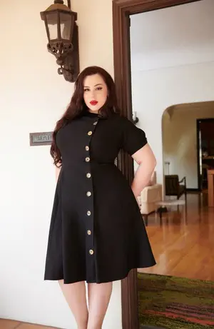 Unique Vintage Woven Swing Dress