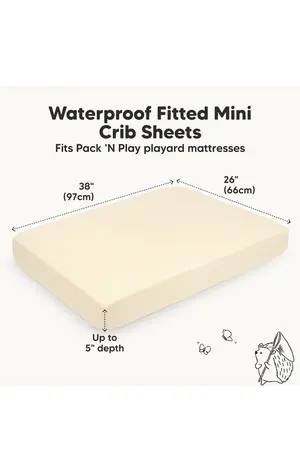 KEABABIES 2-pack Isla Protect+ Waterproof Mini Crib Sheets - Latte