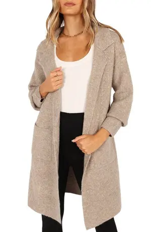 PETAL & PUP Skylar Longline Cardigan - Taupe