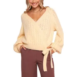 PETAL & PUP Etta Wrap Cardigan - Butter