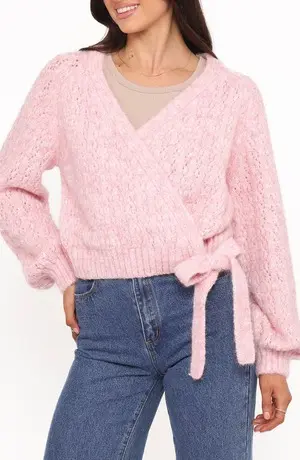 PETAL & PUP Etta Wrap Cardigan - Pink