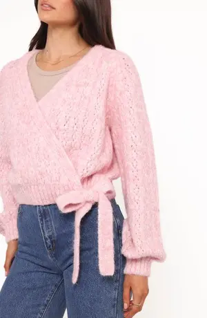 PETAL & PUP Etta Wrap Cardigan - Pink