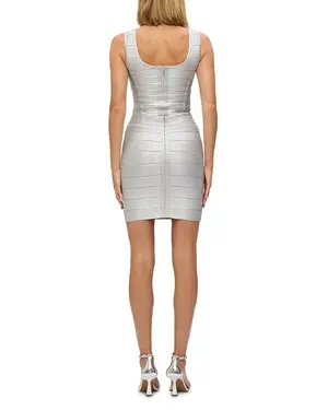 Herve Leger Brianne Metallic Skirt
