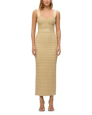 Herve Leger Metallic Eva Gown