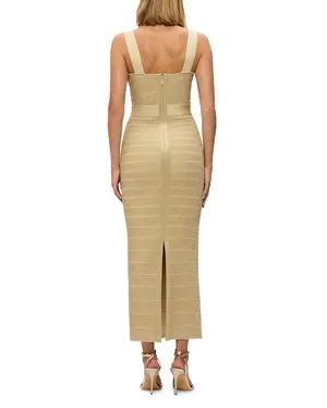 Herve Leger Metallic Eva Gown