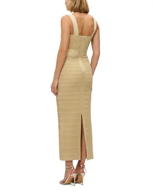 Herve Leger Metallic Eva Gown