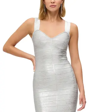Herve Leger Metallic Alba Gown