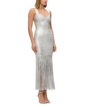 Herve Leger Metallic Alba Gown