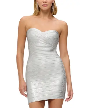Herve Leger Metallic Isla Dress