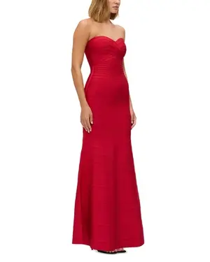 Herve Leger The Sara Gown - Lipstick Red