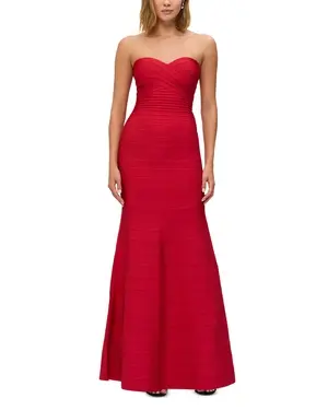 Herve Leger The Sara Gown - Lipstick Red