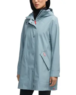 Hunter Abbey Short Rubberized Rain Jacket - Blizzard Blue