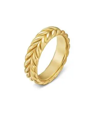 David Yurman Chevron Band Ring In 18k Yellow 6.2mm