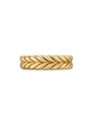 David Yurman Chevron Band Ring In 18k Yellow 6.2mm