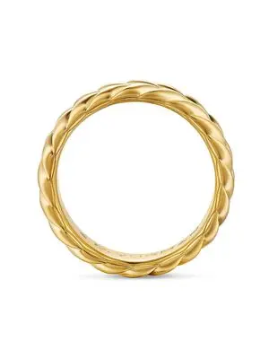 David Yurman Chevron Band Ring In 18k Yellow 6.2mm