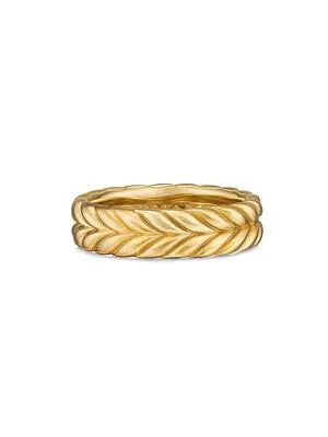 David Yurman Chevron Band Ring In 18k Yellow 6.2mm
