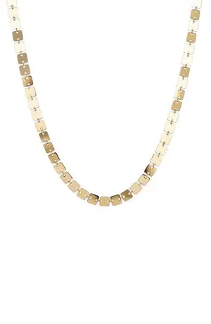 Lana Jewelry 14k Gold Laser Square Chain Necklace - Yellow Gold
