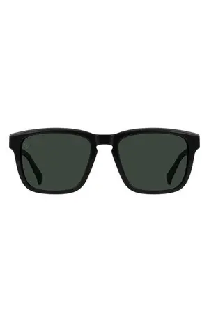 Raen Lumis 54mm Polarized Square Sunglasses - Recycled Black/green Polar