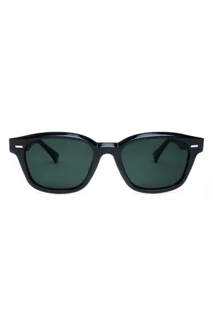 Raen Carby Round Sunglasses - Recycled Black/ Green Polar